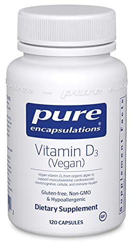 Pure Encapsulations Vitamin D3 Vegan | Support for Musculoskeletal, Cardiovascular, Neurocognitive, Cellular, and Immune Health* | 120 Capsules