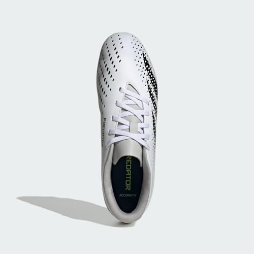 adidas Unisex Predator Accuracy.4 Firm Ground Sneaker, White/Black/Lucid Lemon, 10 US Men