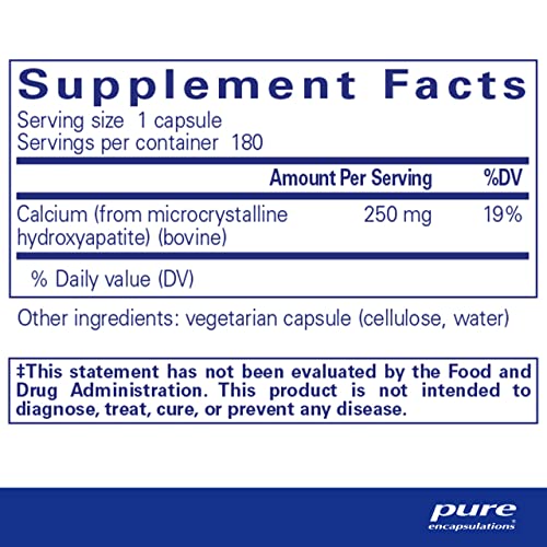 Pure Encapsulations Calcium MCHA | Hypoallergenic Supplement to Support Bones* | 180 Capsules