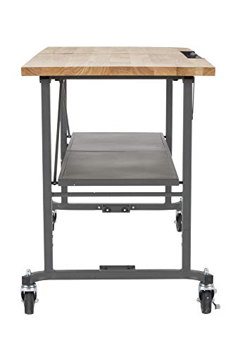 COSCO SmartFold Portable Workbench/Folding Utility Table (Gray Steel Frame)