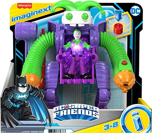 Fisher-Price Imaginext DC Super Friends The Joker Battling Robot with Poseable Figure and Lights for Preschool Pretend Play Ages 3-8 Years
