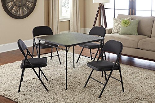 COSCO Fabric Folding Chairs, Black (4-pack)