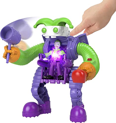 Fisher-Price Imaginext DC Super Friends The Joker Battling Robot with Poseable Figure and Lights for Preschool Pretend Play Ages 3-8 Years