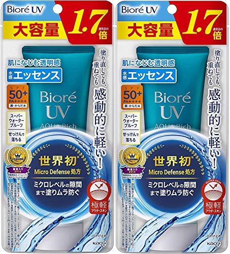 Biore UV Aqua Rich Watery Essence 85 g Sunscreen SPF 50 + / PA ++++【Large capacity】Set of 2