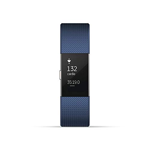 Fitbit Charge 2 Heart Rate + Fitness Wristband, Blue, Large (6.7 - 8.1 Inch) (US Version) (Renewed)
