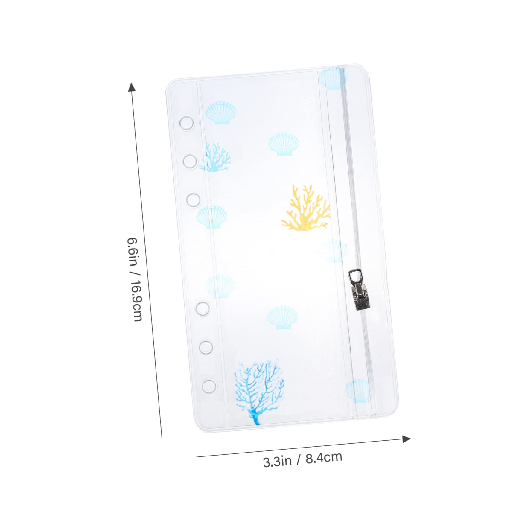 STOBOK 5pcs Loose-leaf Book Zip Bag Binder Pouch Pocket Protector 6-holes Money Envelopes 6 Holes Binder Pockets Pvc Cash Envelopes Clear Binder Pvc Zip Bag Sheet Business Card
