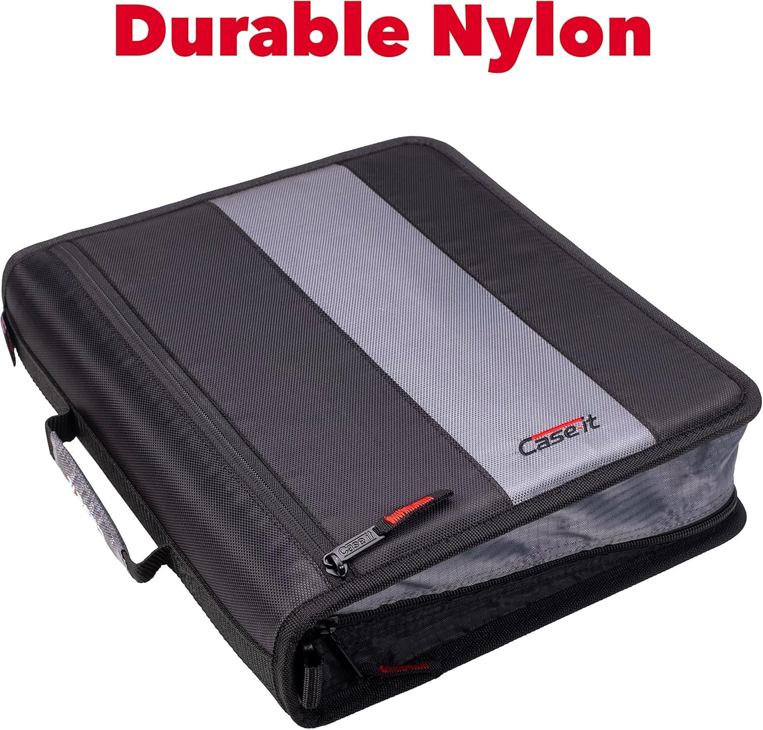 Case-It The Classic Zipper Binder - 2 Inch O-Rings - Multiple Pockets - 350 Sheet Capacity - Comes with Shoulder Strap - Midnight Blue D-251