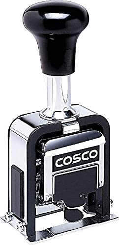 2000 Plus 026138 Automatic Numbering Machine, 6 Wheels, Self-Inking, Black 3/4 X 1/4