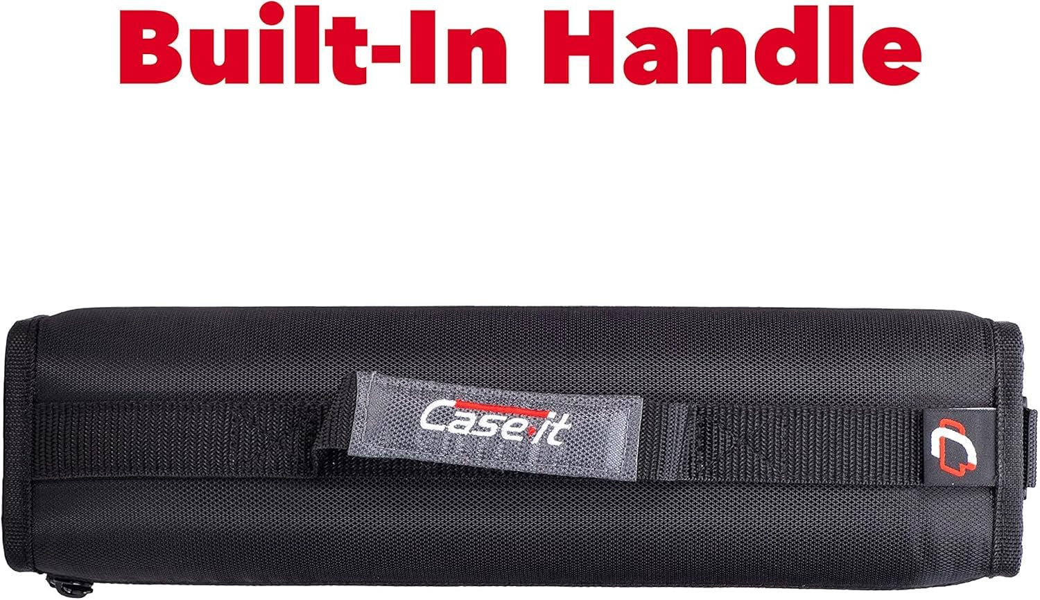 Case-It The Classic Zipper Binder - 2 Inch O-Rings - Multiple Pockets - 350 Sheet Capacity - Comes with Shoulder Strap - Midnight Blue D-251