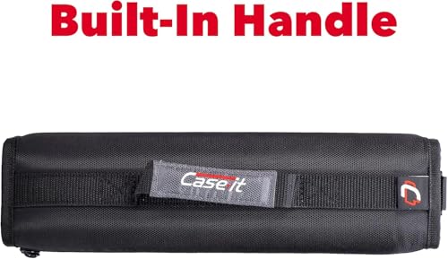 Case-It The Classic Zipper Binder - 2 Inch O-Rings - Multiple Pockets - 350 Sheet Capacity - Comes with Shoulder Strap - Midnight Blue D-251