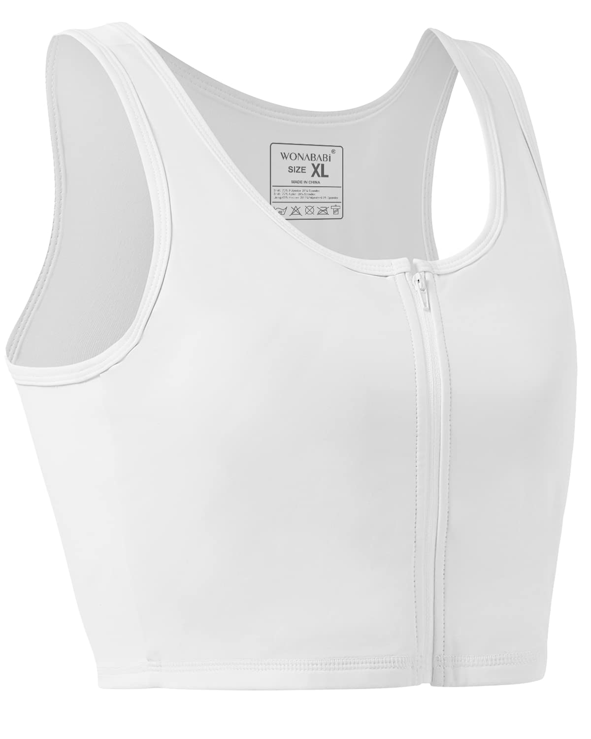 Wonababi Chest Binder Zipper, Trans Binder Corsets for Transgender FTM Cosplay Binder Trans Tank Top