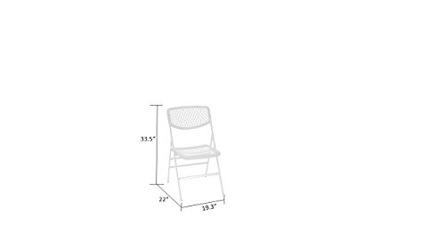 COSCO Ultra Comfort Commercial XL Plastic Folding Chair, 300 lb. Weight Rating, Triple Braced, White, 4-Pack