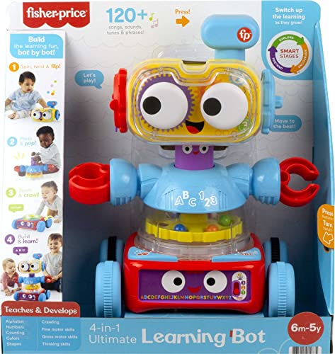 Fisher-Price Baby Toddler & Preschool Toy 4-In-1 Learning Bot With Music Lights & Smart Stages Content For Ages 6+ Months