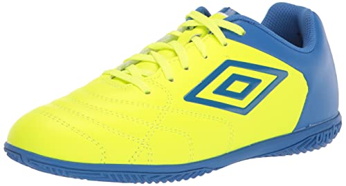 Umbro Men's Classico XI IC Indoor Soccer Shoe, Yellow/Blue, 9