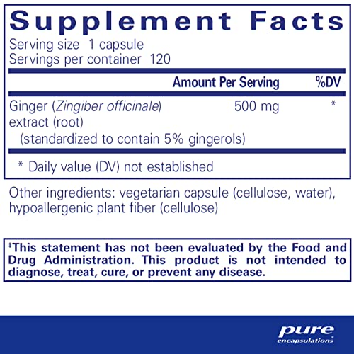 Pure Encapsulations Ginger Extract | Supplement to Support The Digestive, Musculoskeletal, and Cardiovascular Systems* | 120 Capsules