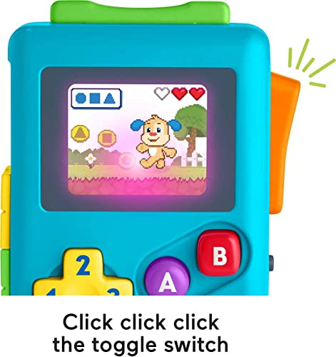 Fisher-Price Laugh & Learn Baby & Toddler Toy Lil’ Gamer Pretend Video Game with Lights & Learning Songs for Ages 6+ Months