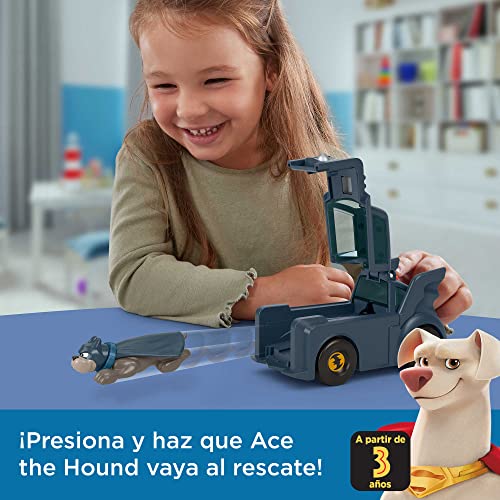 Fisher-Price DC League of Super-Pets Preschool Toy Super Launch Ace & Batmobile Vehicle Set for Kids Ages 3+ Years