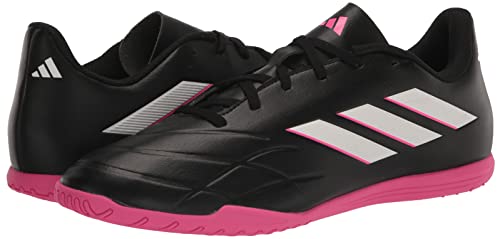 adidas Unisex Copa Pure.4 Indoor Soccer Shoe, Black/Zero Metallic/Team Shock Pink, 11.5 US Men