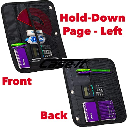 Case-it The Dual 2-in-1 Zipper Binder - Two 1.5 Inch D-Rings - Includes Pencil Pouch - Multiple Pockets - 600 Sheet Capacity - Comes with Shoulder Strap - Black Dual-121-A