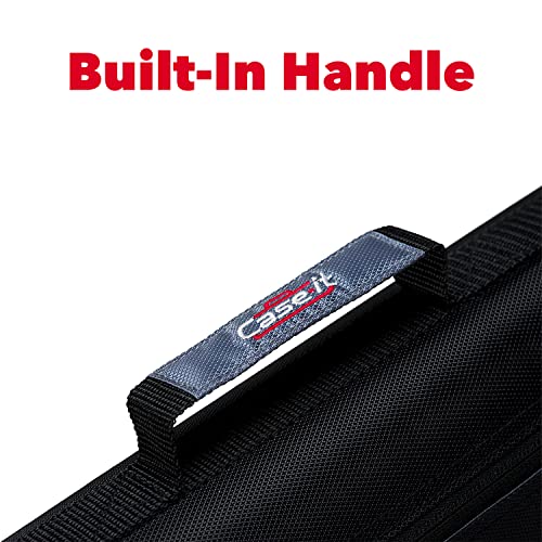 Case-it The Dual 2-in-1 Zipper Binder - Two 1.5 Inch D-Rings - Includes Pencil Pouch - Multiple Pockets - 600 Sheet Capacity - Comes with Shoulder Strap - Black Dual-121-A