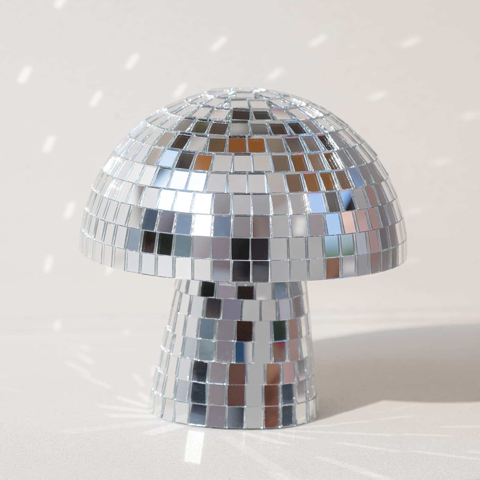 Silver Mushroom Disco Ball, Disco Mirror Reflective Ball, 4.8Inch Mushroom Disco Ball Lights for Unforgettable Home Parties and Stage Decor
