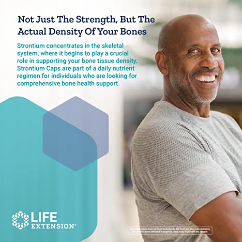 Life Extension Strontium Caps 750 mg - Bone Health Supplement - Supports Bone Tissue Density & Promotes Healthy Bone Aging β Non-GMO, Gluten-Free β 90 Vegetarian Capsules