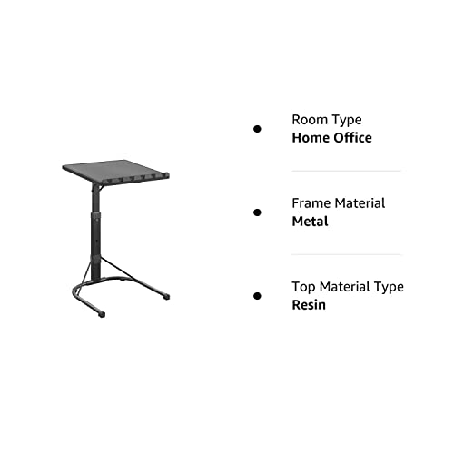 COSCO Multi-Functional Personal Activity Table, Adjustable Height, Portable Workspace, for Snacking & Homework, Compact Fold, Space Saving, Black