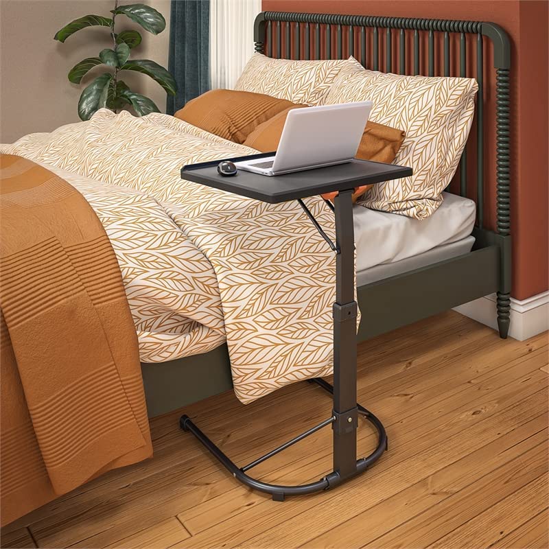 COSCO Multi-Functional Personal Activity Table, Adjustable Height, Portable Workspace, for Snacking & Homework, Compact Fold, Space Saving, Black
