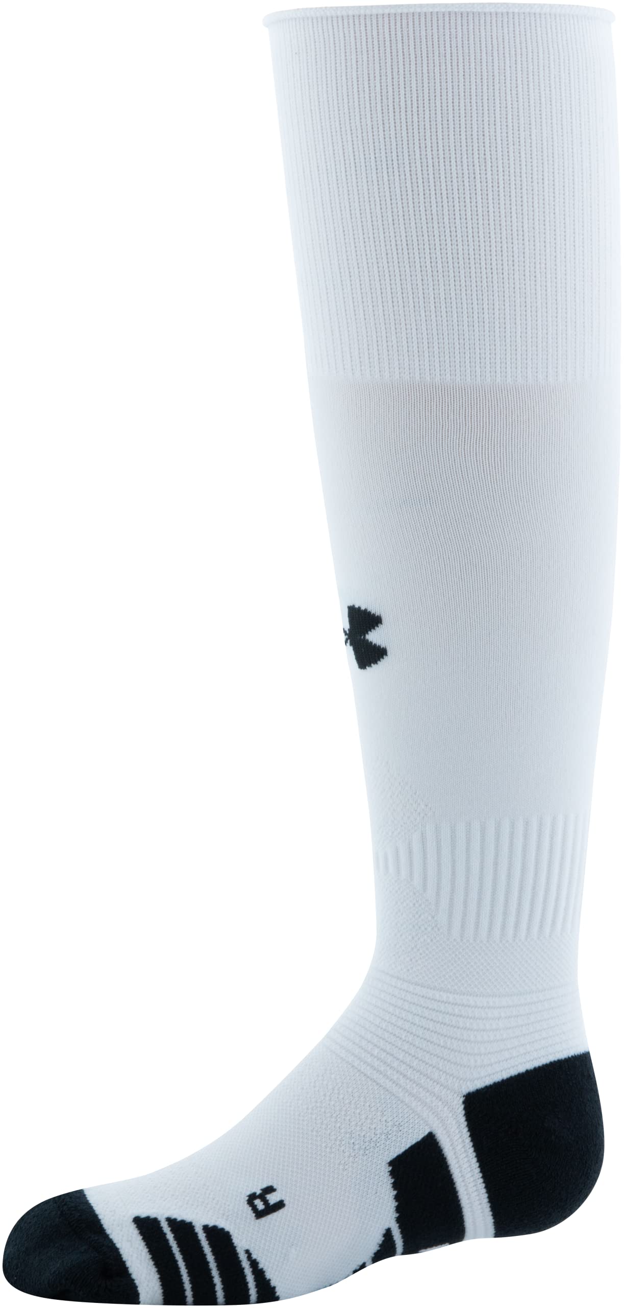 Under Armour Youth Soccer Over-The-Calf Socks, 1-Pair, White/Black/Black, Small