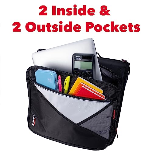 Case-it The Universal Zipper Binder - 2 Inch O-Rings Padded Pocket That Holds up to 13 Laptop/Tablet Multiple Pockets 400 Page Capacity Comes with Shoulder Strap Midnight Blue LT-007