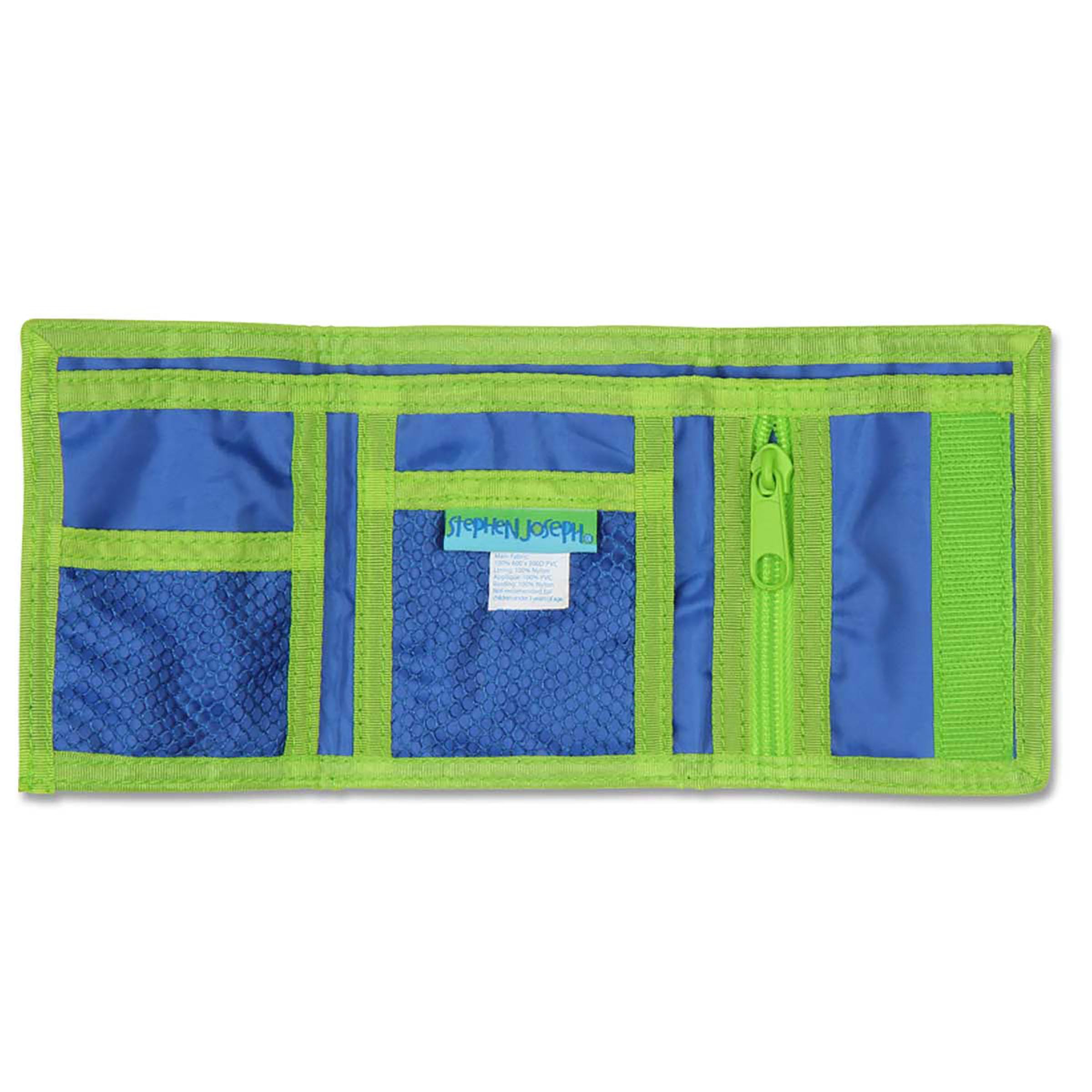 Stephen Joseph, Kids Unisex Wallet, Toddler Wallet for Boys and Girls with Applique Designs, Screen Printed Wallet with Zippered Coin Pocket, Shark