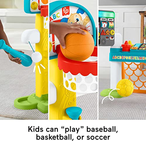Fisher-Price Laugh & Learn Toddler Learning Toy, 4-In-1 Game Experience Sports Activity Center With Smart Stages For Ages 9+ Months
