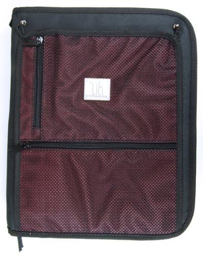 Top Flight Titanium Zipper Binder with 1.5 Inch Slant D-Rings, Foldout Pouch, CD Carrier and Interior File Pocket, 13.5 x 11 Inches, 1 Binder, Black/Red (4511491)
