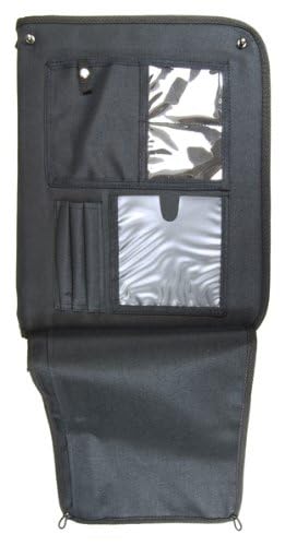 Top Flight Titanium Zipper Binder with 1.5 Inch Slant D-Rings, Foldout Pouch, CD Carrier and Interior File Pocket, 13.5 x 11 Inches, 1 Binder, Black/Red (4511491)