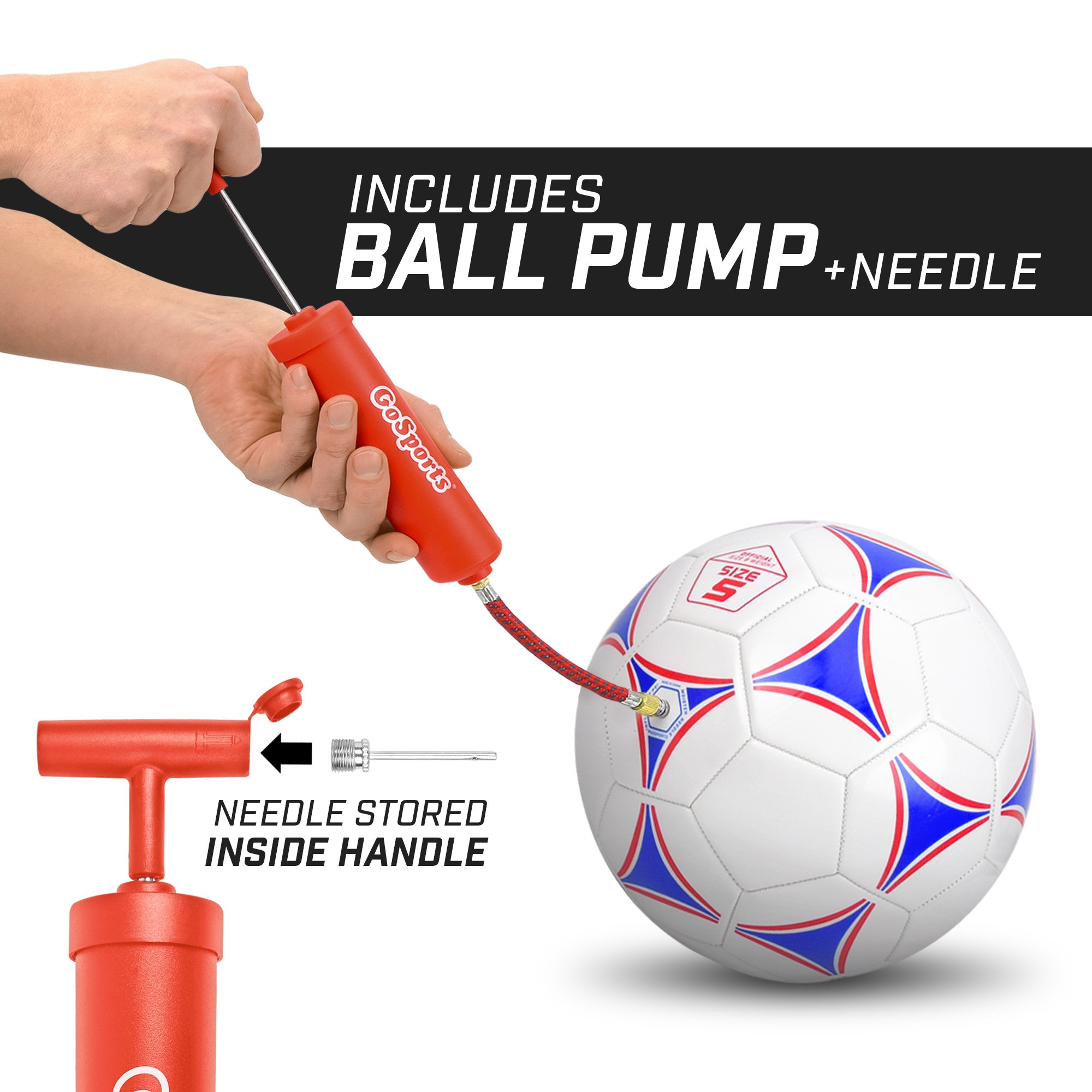 GoSports Premier Soccer Ball with Premium Pump - Available as Single Balls or 6 Packs - Choose Your Size