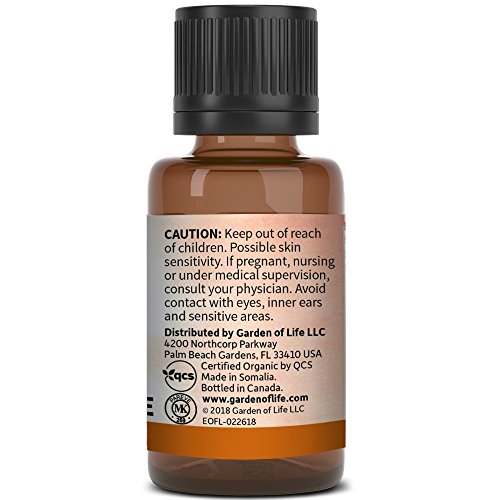 Garden of Life Essential Oil, Frankincense 0.5 fl oz (15 mL), USDA Organic & Pure, Clean, Undiluted & Non-GMO - for Diffuser, Aromatherapy, Meditation, Skincare - Calming, Uplifting, Soothing