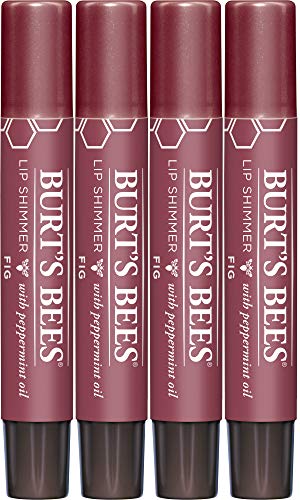 Burt's Bees Lip Balm Easter Basket Stuffers, Moisturizing Lip Shimmer Spring Gift for Women, for All Day Hydration, with Vitamin E & Coconut Oil, 100% Natural, Fig, 0.09 Ounce (4 Pack)