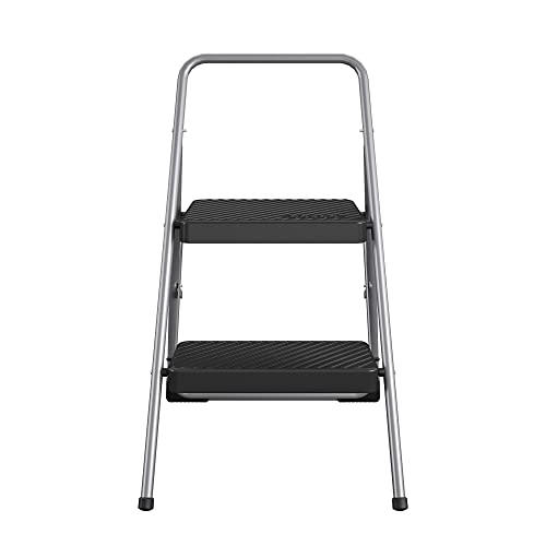 COSCO 11137PBL1E 2 Household Folding Step Stool, ANSI Type 3, 200 lb Weight Capacity, Platinum