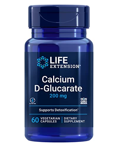 Life Extension Calcium D-glucarate 200mg - Detox, Liver Health Supplement - Supports Healthy Inflammatory Response - Once Daily, Gluten-free, Non-GMO, 60 Vegetable Capsules