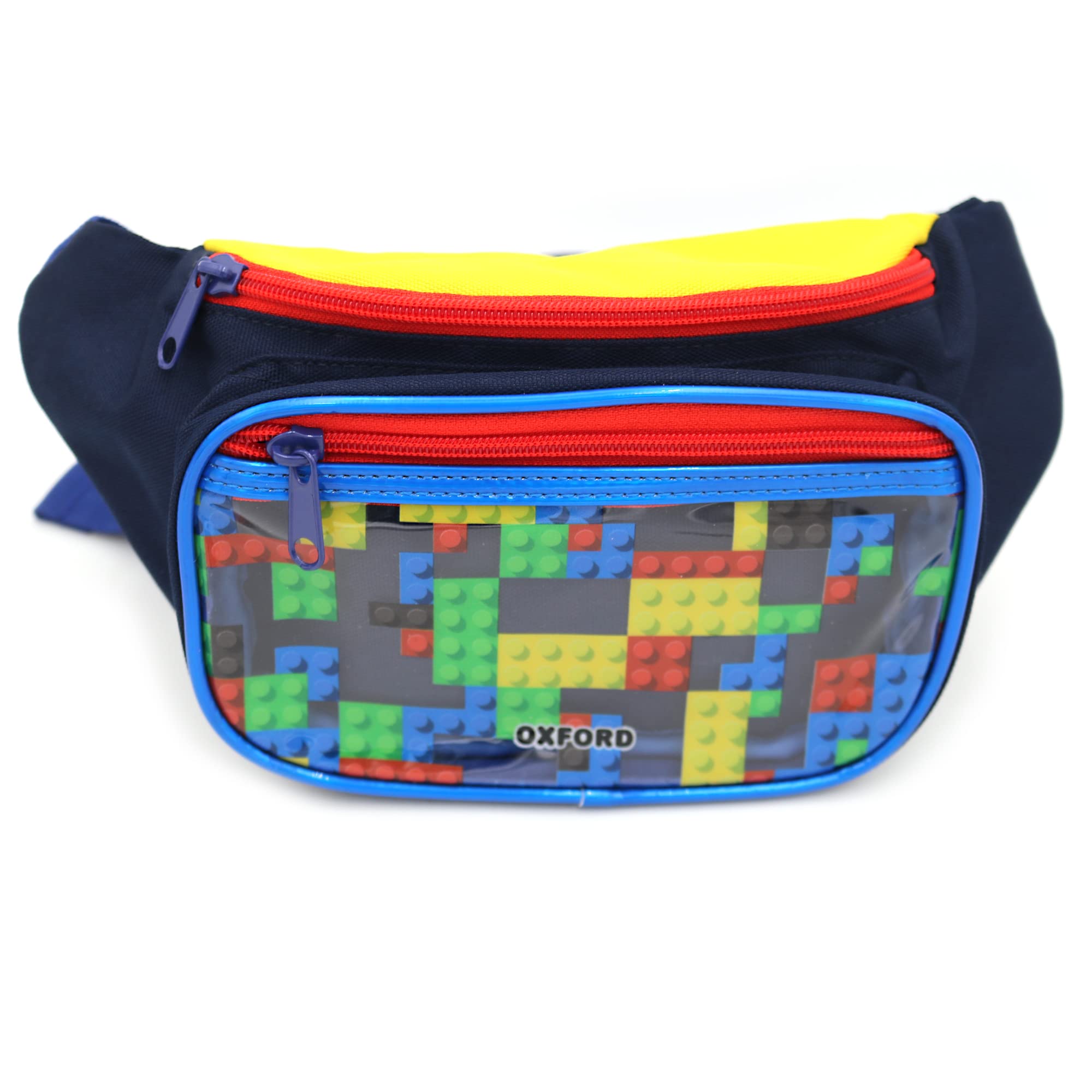 Bricks Patterned Waist Fanny Pack Hipsack Colored Building Blocks Belt Bag Crossbody Sling Phone Pouch for Travel