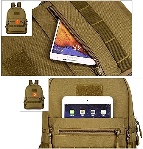 CREATOR 10L Mini Backpack Military MOLLE Tactical Backpack Rucksack Travel Daypack Gear Assault Pack (Brown)