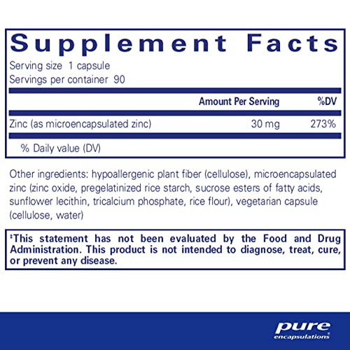 Pure Encapsulations UltraZin Zinc | Enhanced Absorption Mineral Support for Metabolism and Immune Health* | 90 Capsules