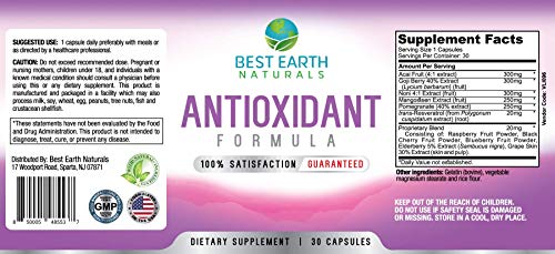 Best Earth Naturals Antioxidant Formula Antioxidant Immune Booster Vitamin Supplement