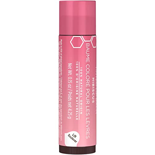 Burt's Bees Lip Balm Easter Basket Stuffers, Tinted Moisturizing Lip Care Spring Gift for Women, for Dry Lips, 100% Natural, with Shea Butter, Hibiscus (2 Pack)