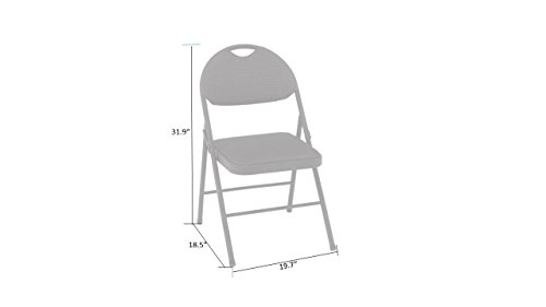 COSCO Commercial Comfort Back Fabric Folding Chair with Handle Hole, 4 pack