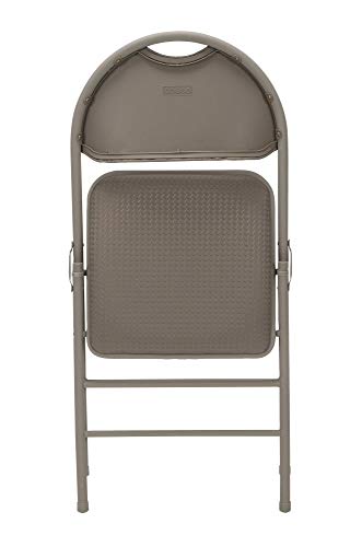 COSCO Commercial Comfort Back Fabric Folding Chair with Handle Hole, 4 pack