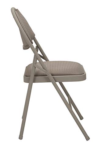 COSCO Commercial Comfort Back Fabric Folding Chair with Handle Hole, 4 pack