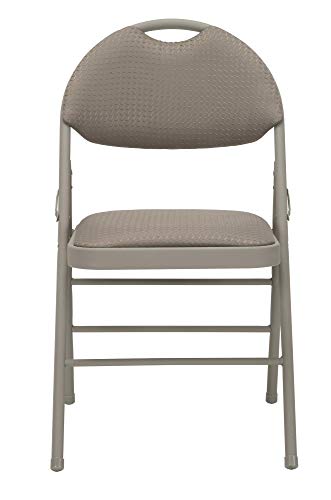 COSCO Commercial Comfort Back Fabric Folding Chair with Handle Hole, 4 pack