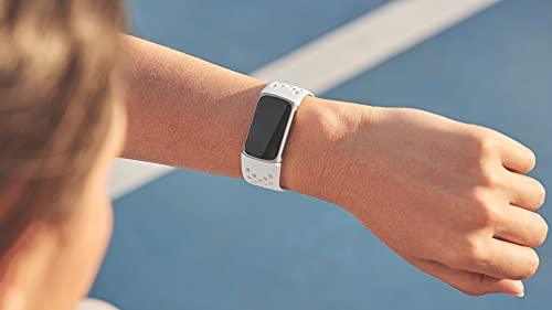Fitbit Charge 5 Sport Accessory Band, Official Product, Frost White, Large