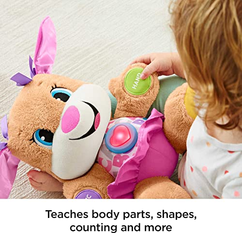 Fisher-Price Laugh & Learn Baby & Toddler Toy Smart Stages Sis Interactive Plush Dog With Music Lights & Learning Content For Ages 6+ Months